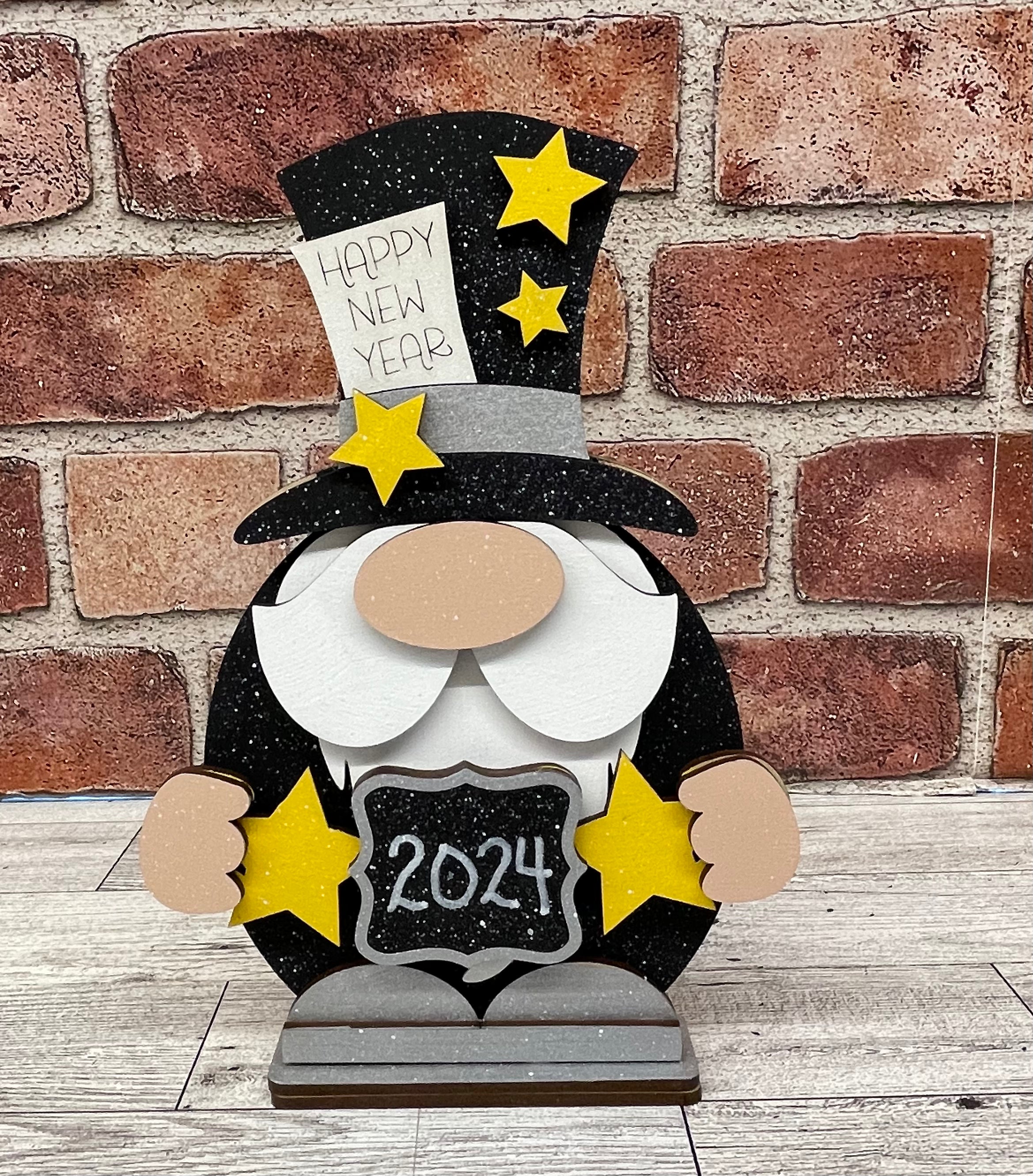 New Years Gnome unpainted cutouts – DIY Crafts with Dar