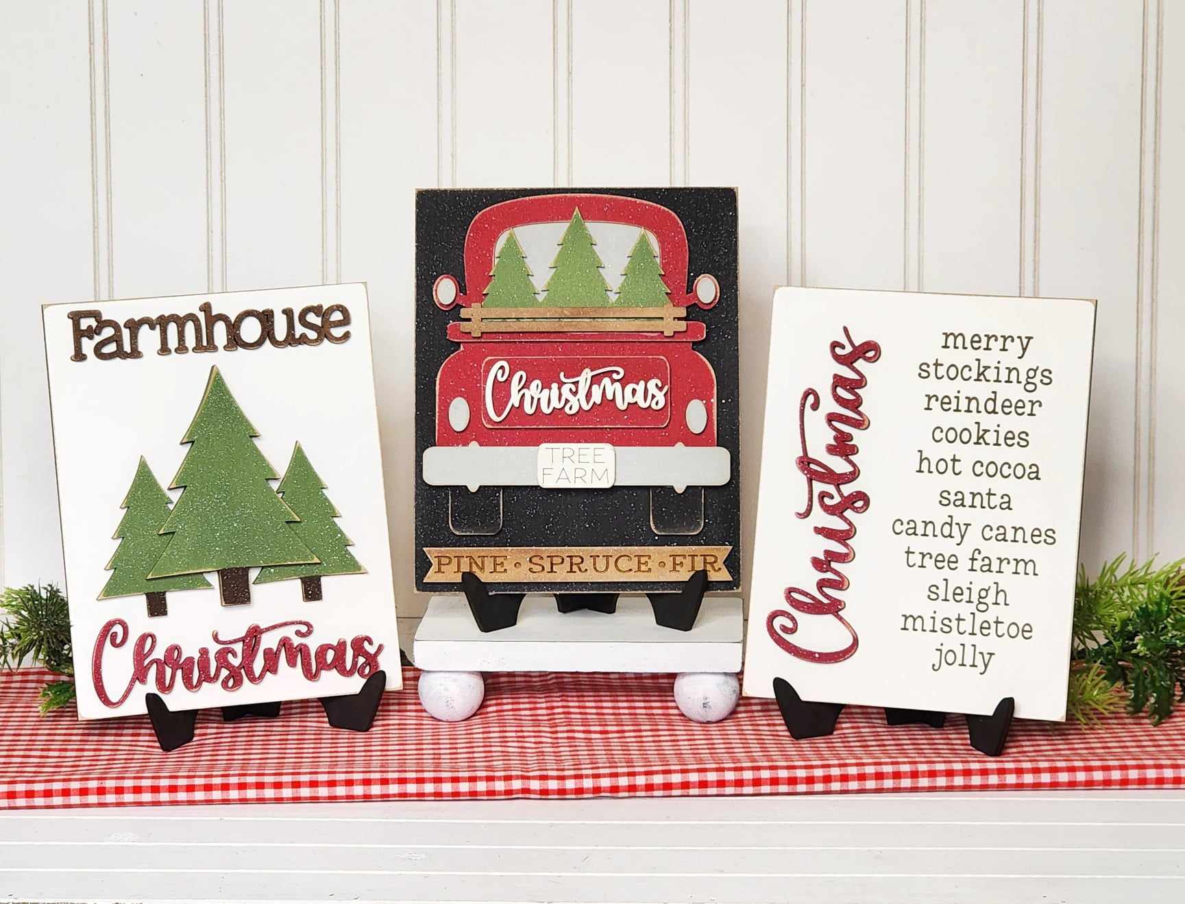 Country Christmas Tree Farm Trio of Signs unpainted cutouts – DIY ...
