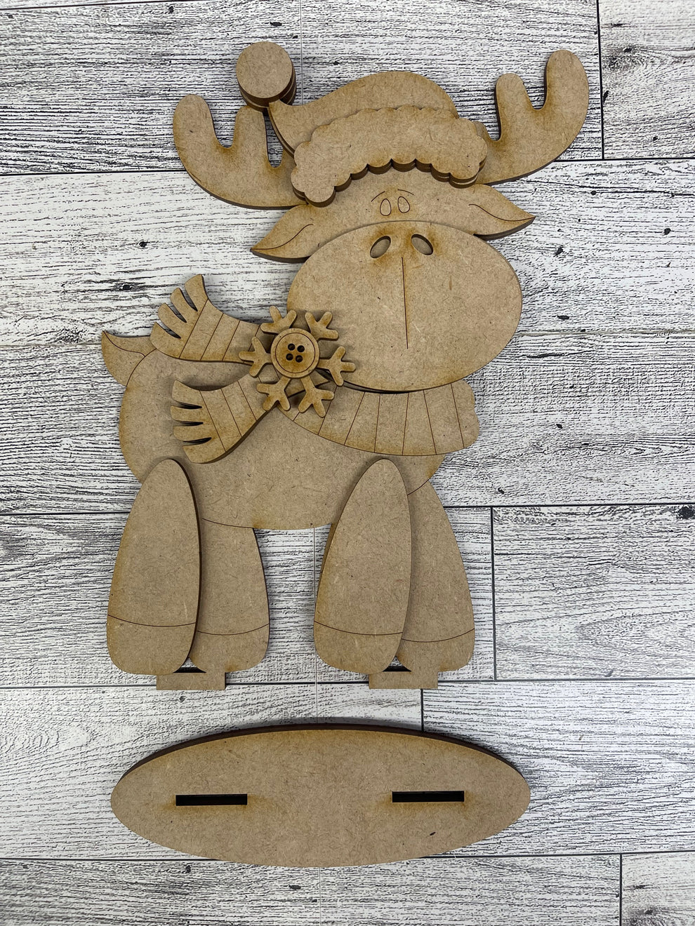 October - Add On Moose Stander - unpainted wood cutouts, ready for you ...
