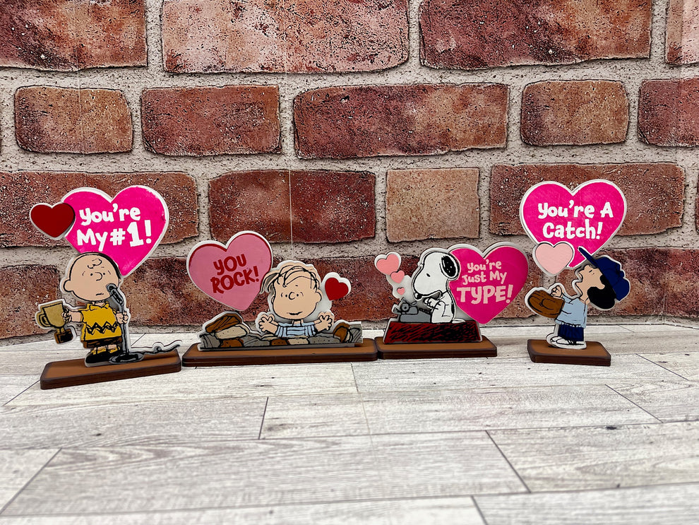 Peanuts Valentines and Standers Cutouts set of 4 unpainted wood ready ...