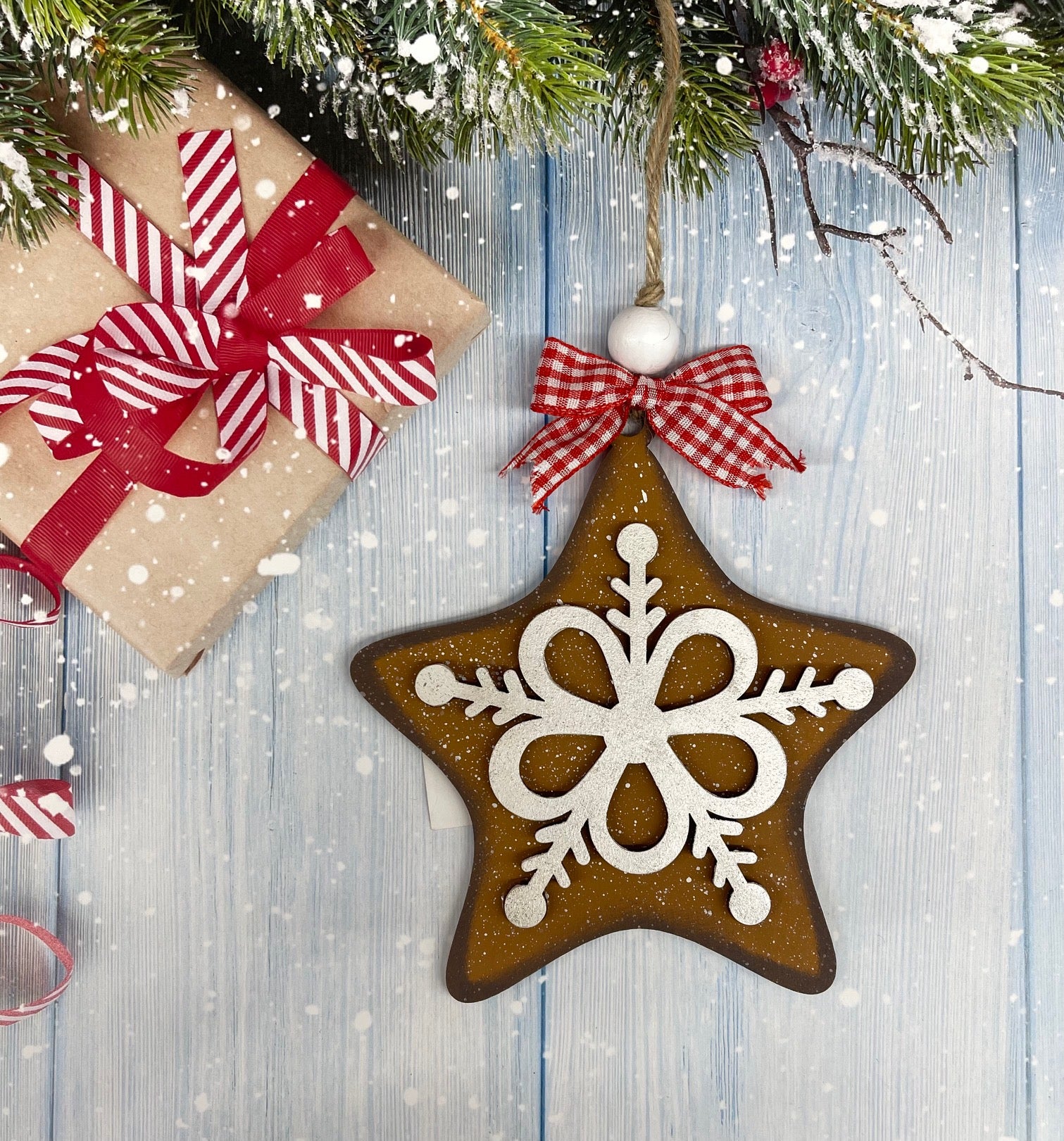 Painted Gingerbread Star Christmas Ornament – DIY Crafts with Dar