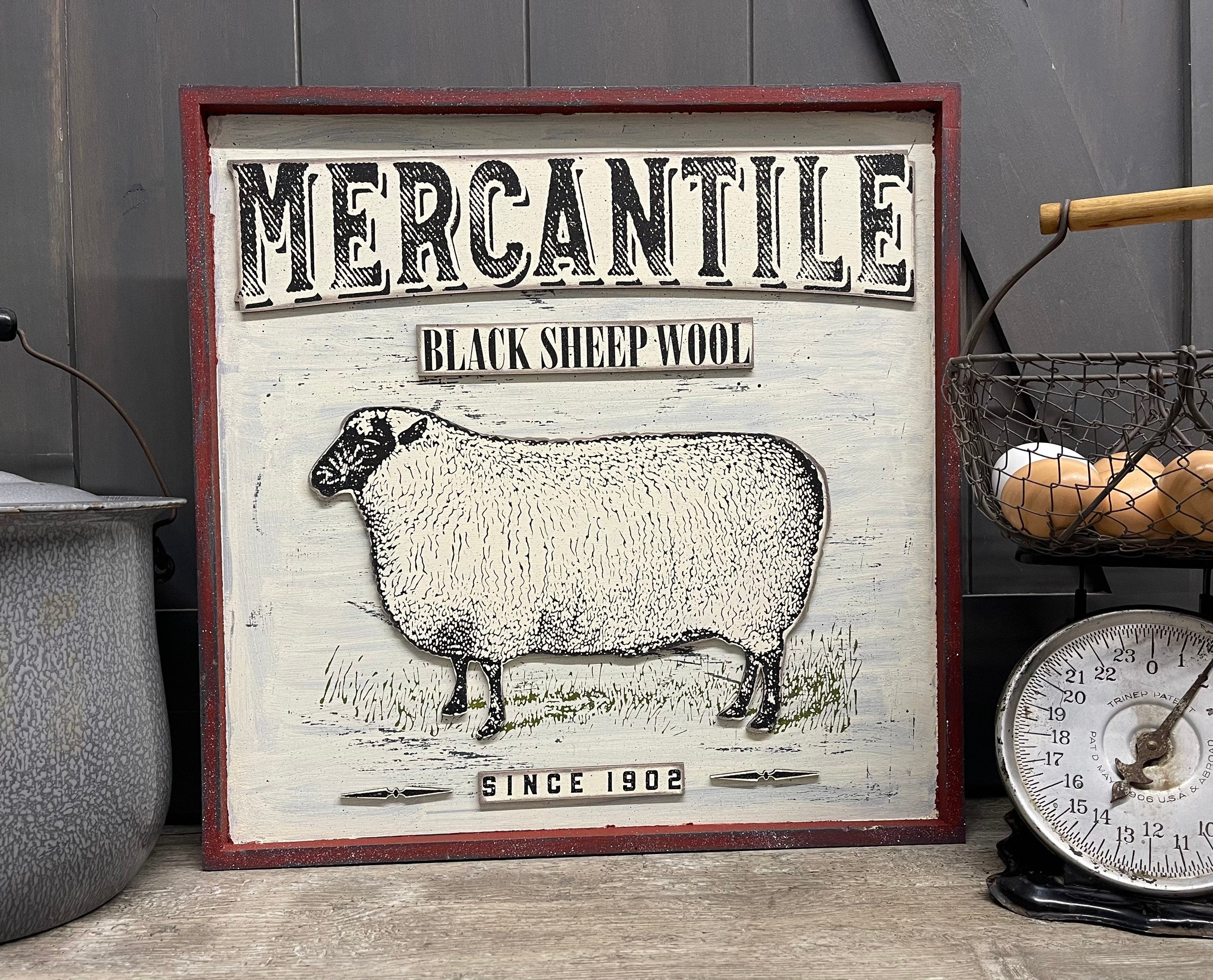 Mercantile Sheep Sign cutouts, unfinished wood cutouts ready for you t ...